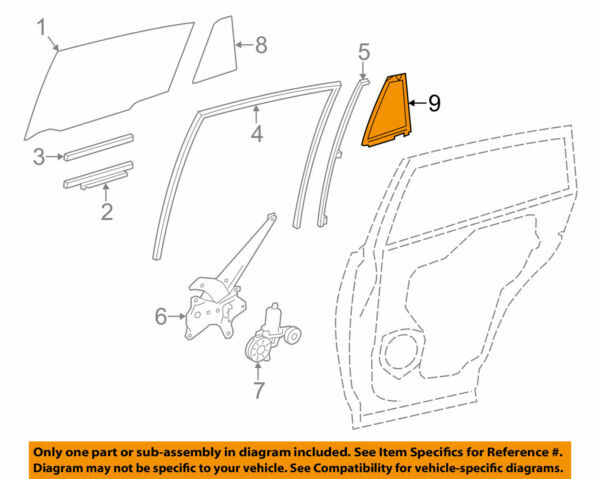 68188-42060 Toyota Weatherstrip, rear door quarter window, rh ...