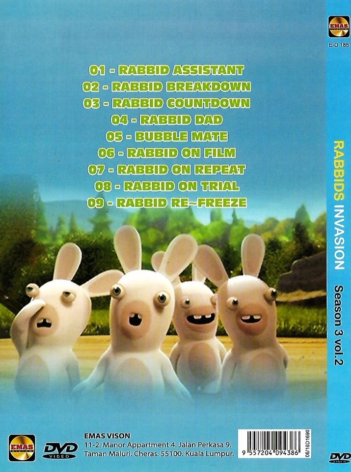 Rabbids Invasion Season 3 Vol.1-3 DVD French Kids Series Region All ...