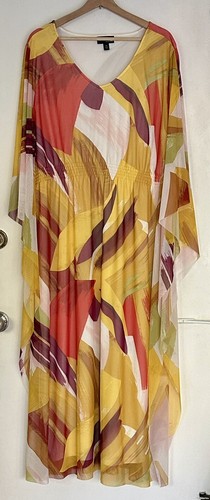 Anthony Original Colorful Abstract Design Caftan Dress Cover Up Size XL ...