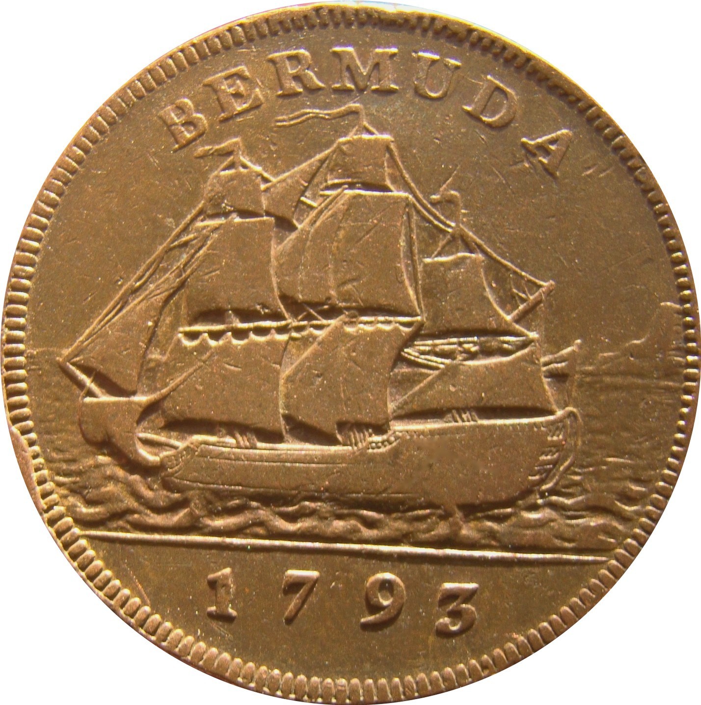 Bermuda Penny 1793 Sailing Ship Schiff | eBay