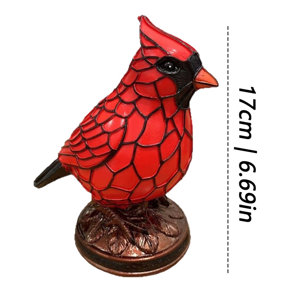 Cardinal Bird Desk Lamp Red Resin Bird Lamps For Christmas Art ...