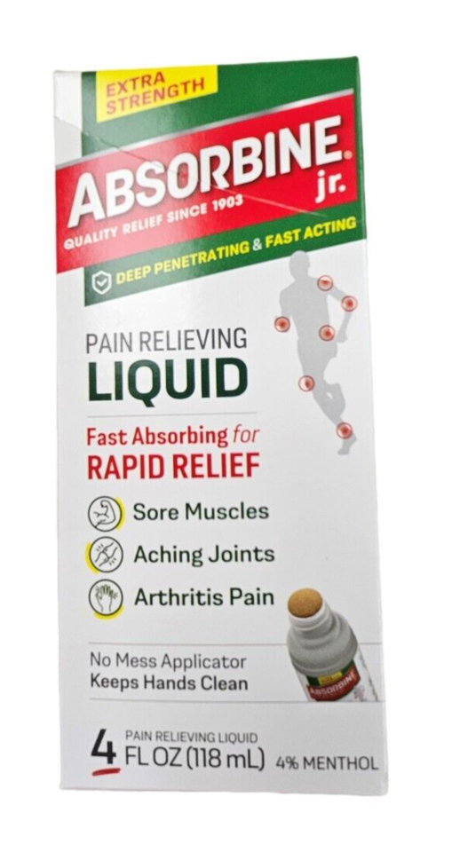 Absorbine Jr Fast Absorb Pain Relief Liquid 4oz ( 2 pack ) -- NEW LOOK ...