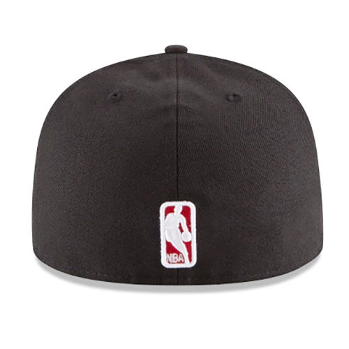 New Era NBA Chicago Bulls 5950 Black Fitted Hat Official Game Classic ...