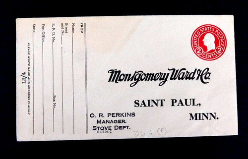 US #U429 Entire Postal Card, Pre-addressed, 1915, Fine/Mint | eBay