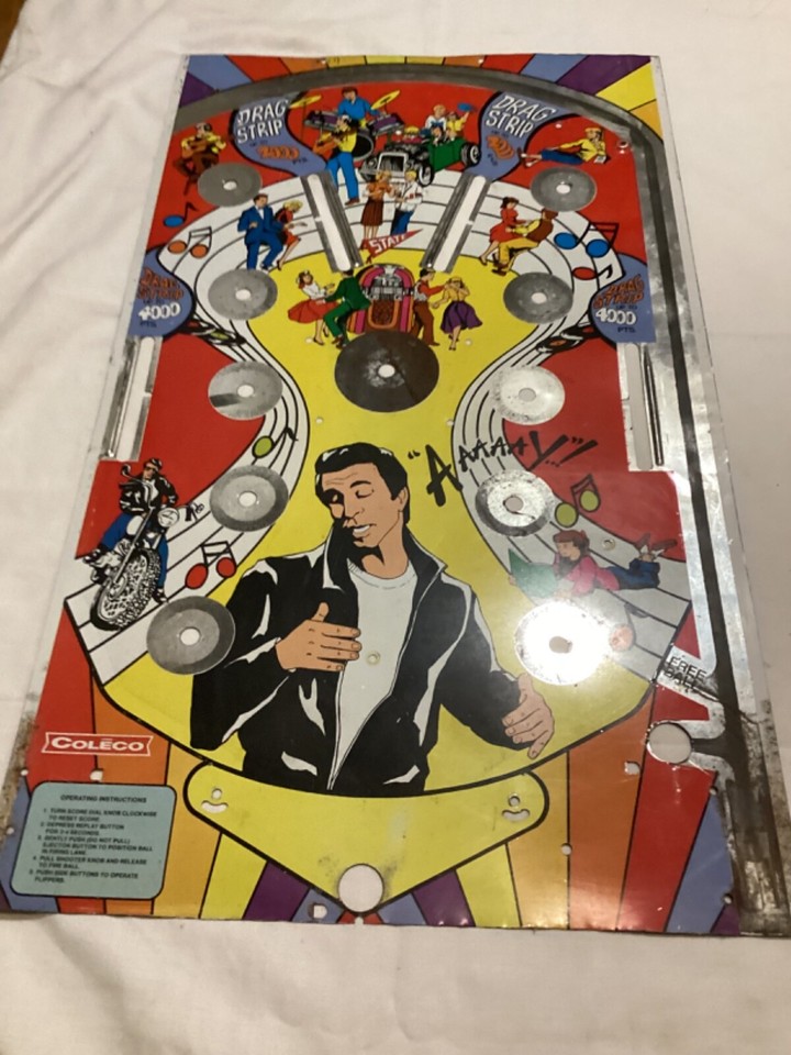 Vintage Happy Days The Fonz 1976 Coleco Pinball Machine Playing Surface ...