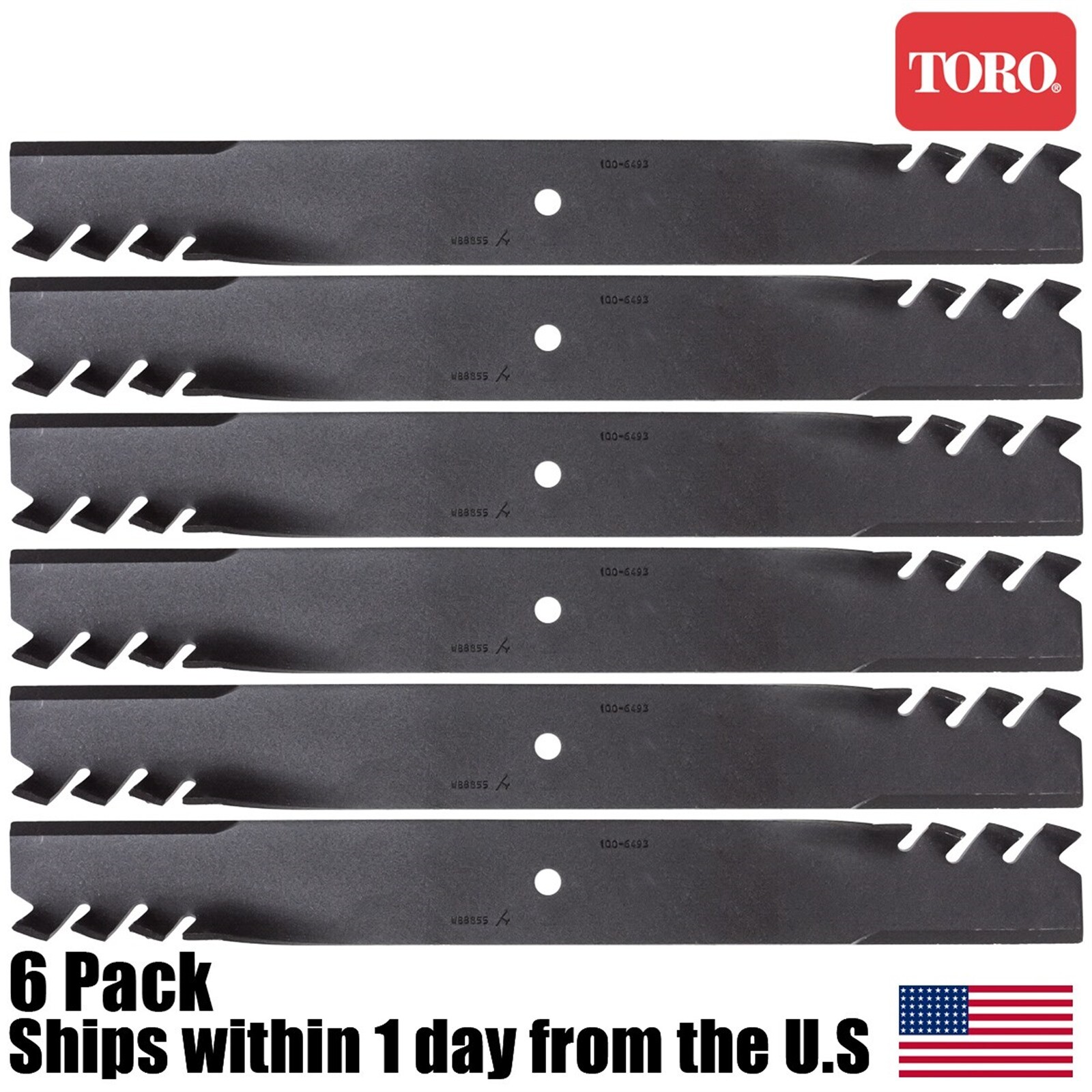 6PK Genuine OEM Toro Atomic Lawn Mower Blades 62" GroundMaster 106-0631 ...