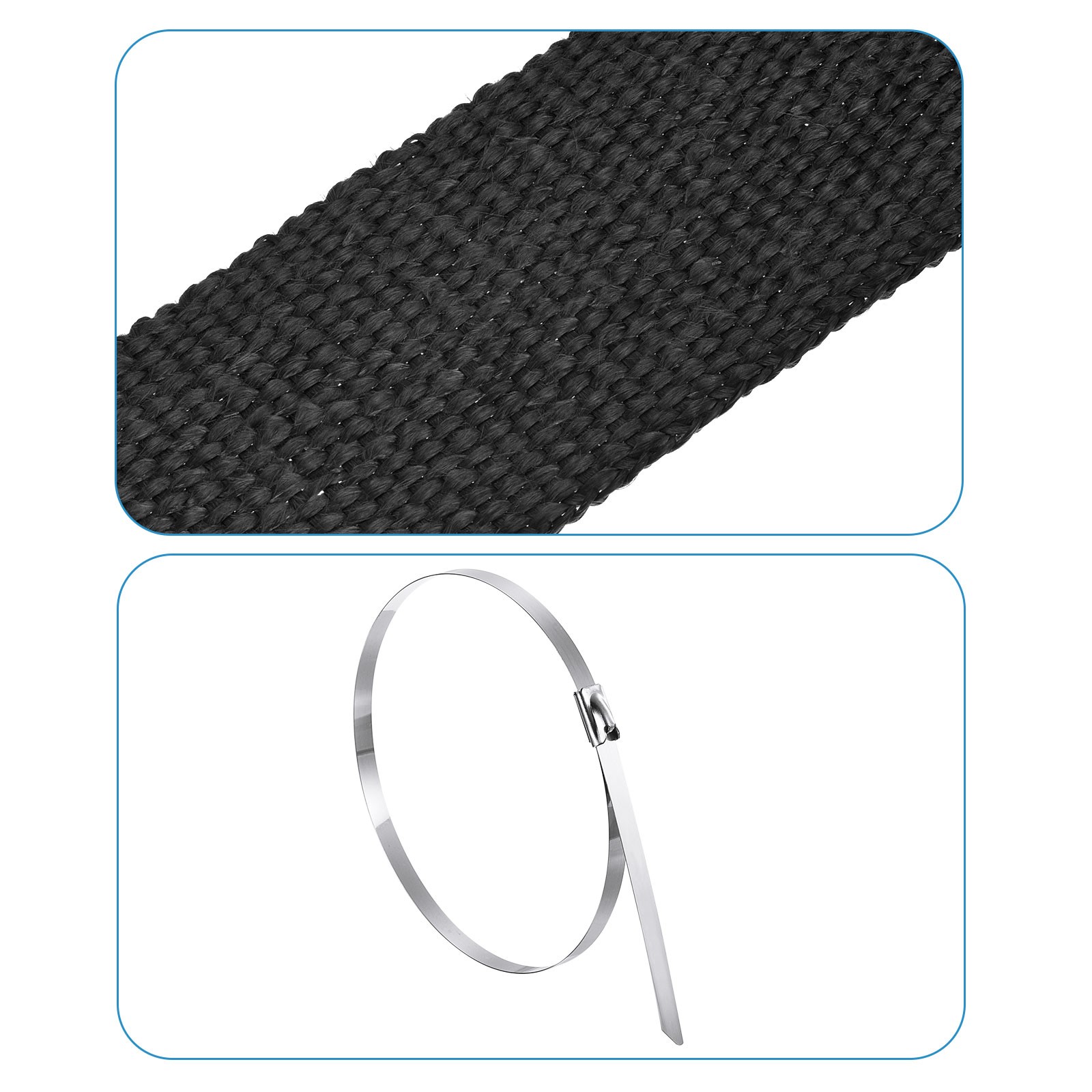 Fiberglass Exhaust Wrap Tape,2"x16' Black Header Heat Wrap with 4 ...