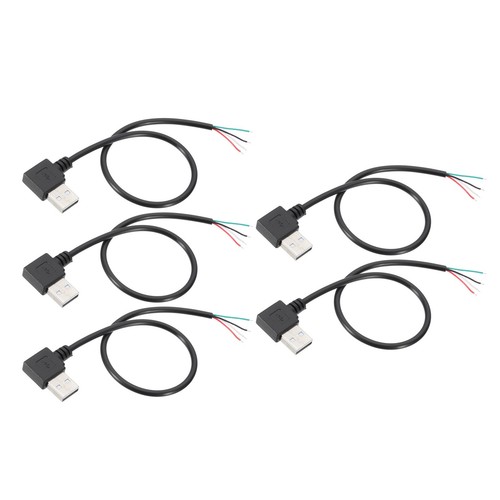 1Ft USB Male to 4pin Pigtail Cable, 5pcs 28AWG Data Power Cords Right ...
