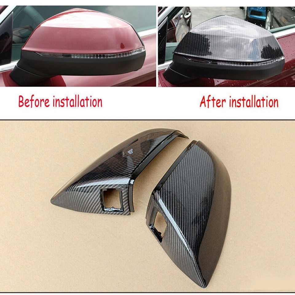 Carbon Fiber Door Side Mirror Cover W Lane Replace For Audi Q5 SQ5 Q7 ...
