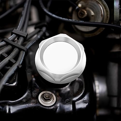 Silver Tone Aluminum Alloy Car Gas Engine Oil Filler Cap Plug Cover | eBay