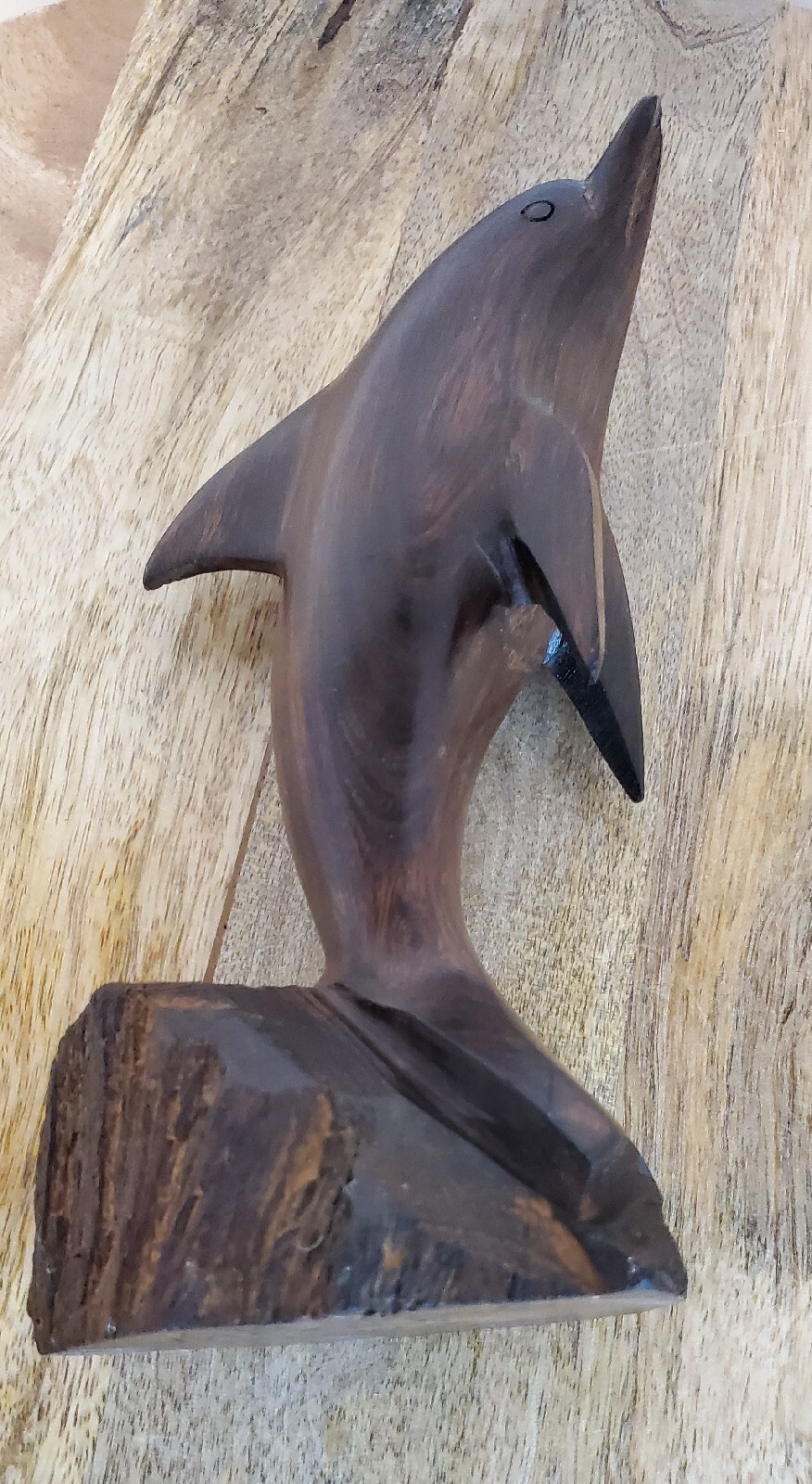 Hand Carved Dolphin Statue 7 1/4" Mexico 2007 | eBay