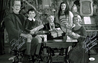 The Munsters 11x17 Photo Poster Cast x2 Signed Patrick, Priest JSA ...