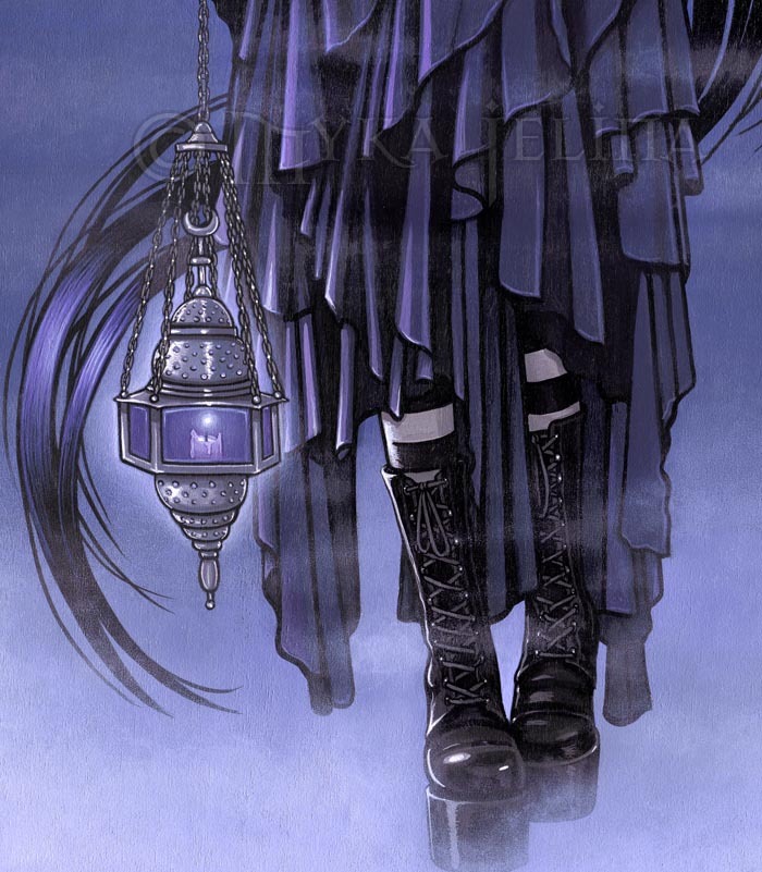 Gothic Vampire Bat Purple Moon Morgan Dark Fairy Signed Myka Jelina Art ...