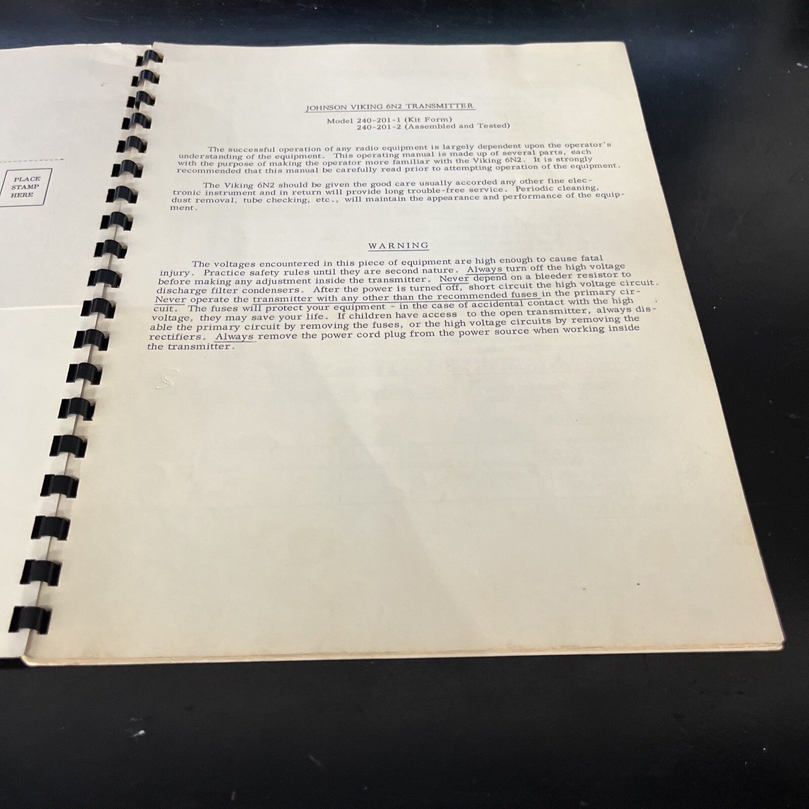 OEM E.F. Johnson Viking 6N2 Transmitter Operating Manual Book Vintage ...