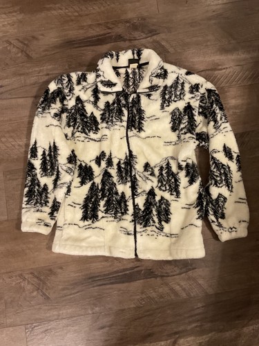 Women's Mazmania Adult Fleece Zip Up Jacket Coat MED trees see ...