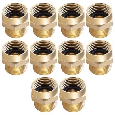 Female Garden Hose Adapter,3/4" FH x 3/4" MIP (1/2" FIP) Brass 10 Pack ...