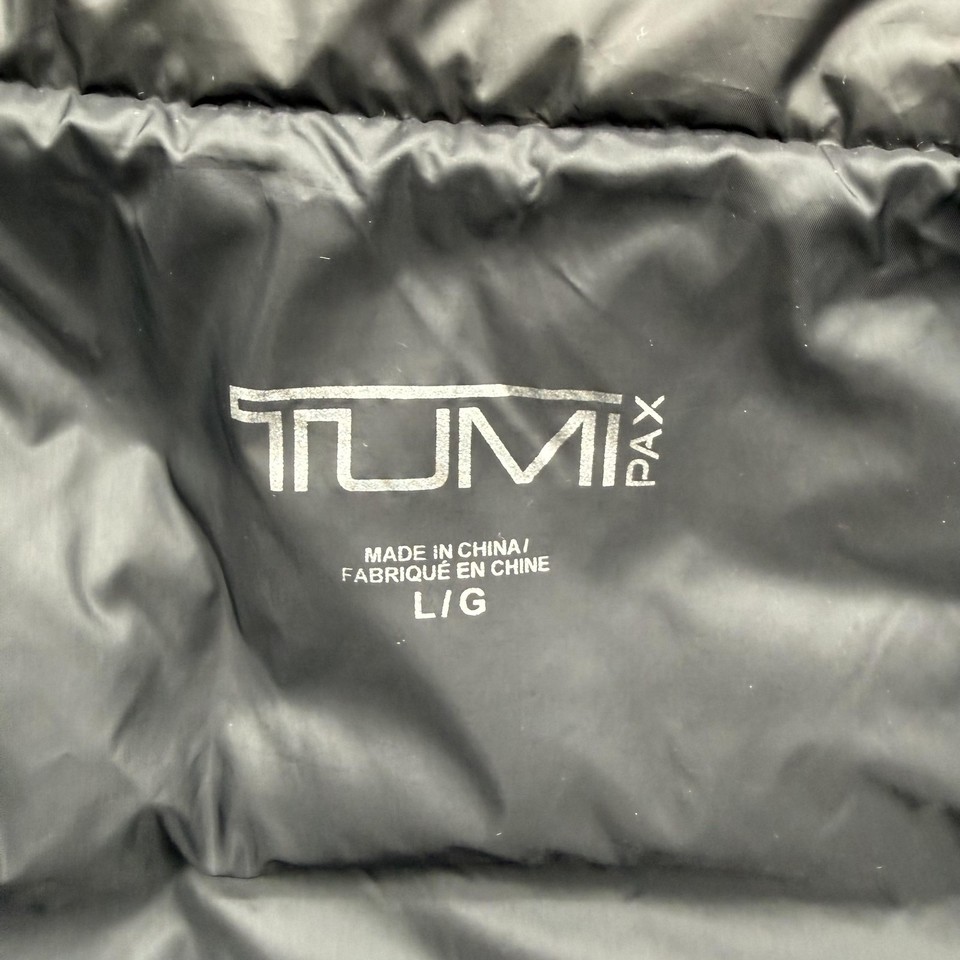 Tumi T-Tech Vest Mens Large Black Down Puffer Packable Travel Convert ...
