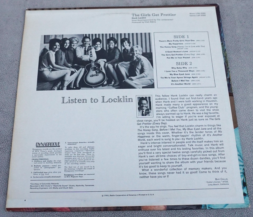 Hank Locklin The Girls Get Prettier RCA Victor 1966 Country Folk LSP ...