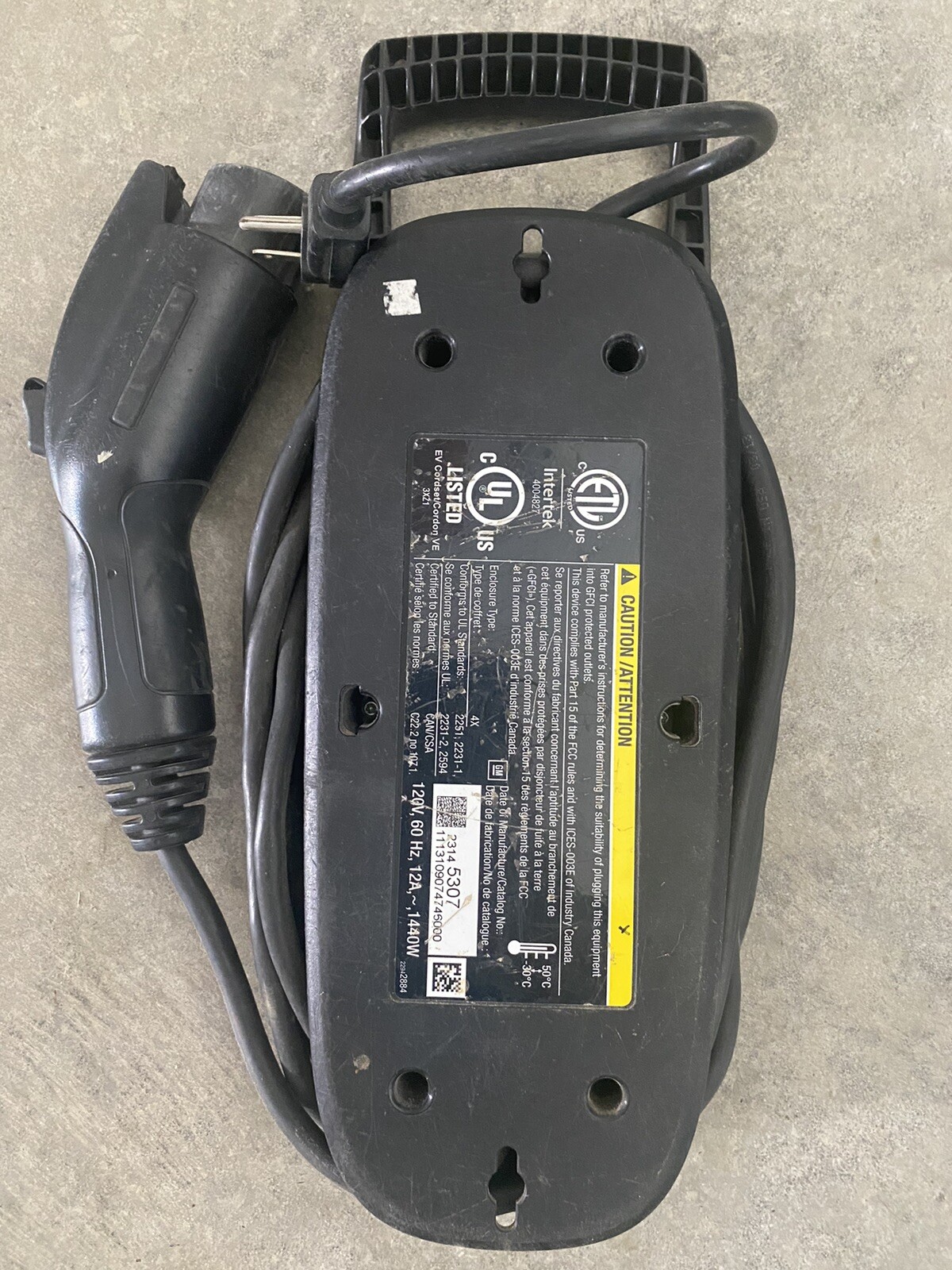 OEM GM Chevrolet Volt Voltec 120v Charger Intertek 4004827 for sale ...