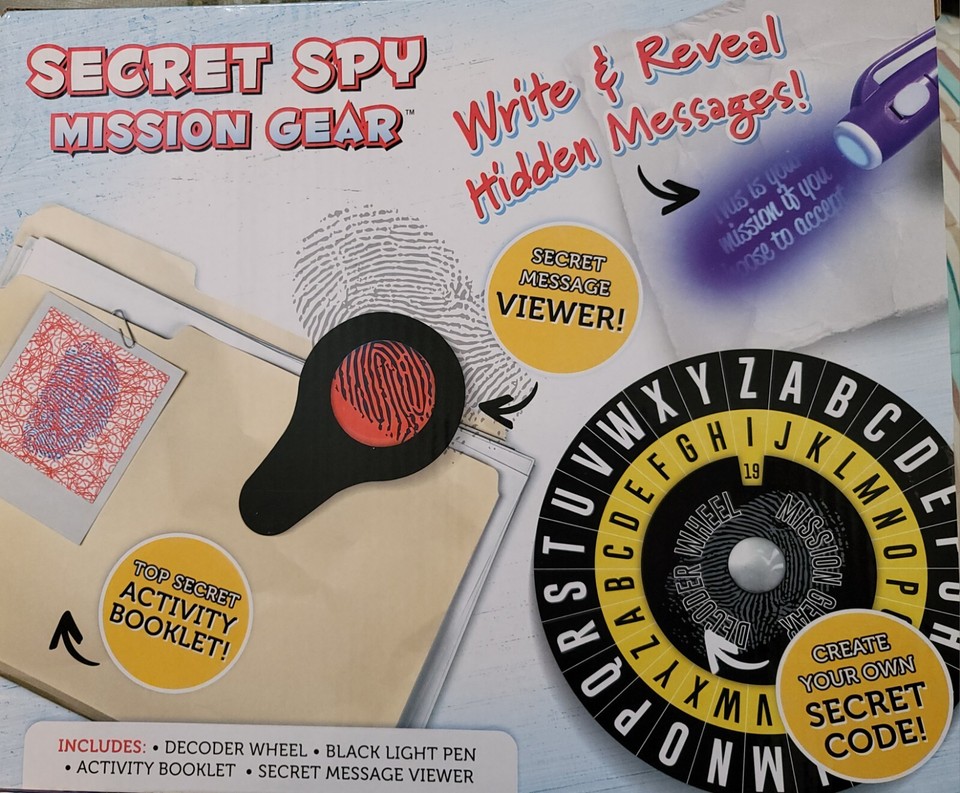 Secret Spy Mission Gear Kid Top Secret Activity Booklet Code Set Kit ...