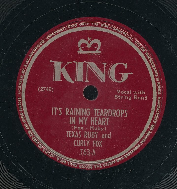 78tk-hillbilly-KING 763-Texas Ruby & Curly Fox-(It's raining teardrops ...