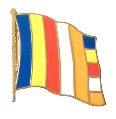 Buddhism National Flag Gold Plated Courtesy Enamel Lapel Pin Badge ...