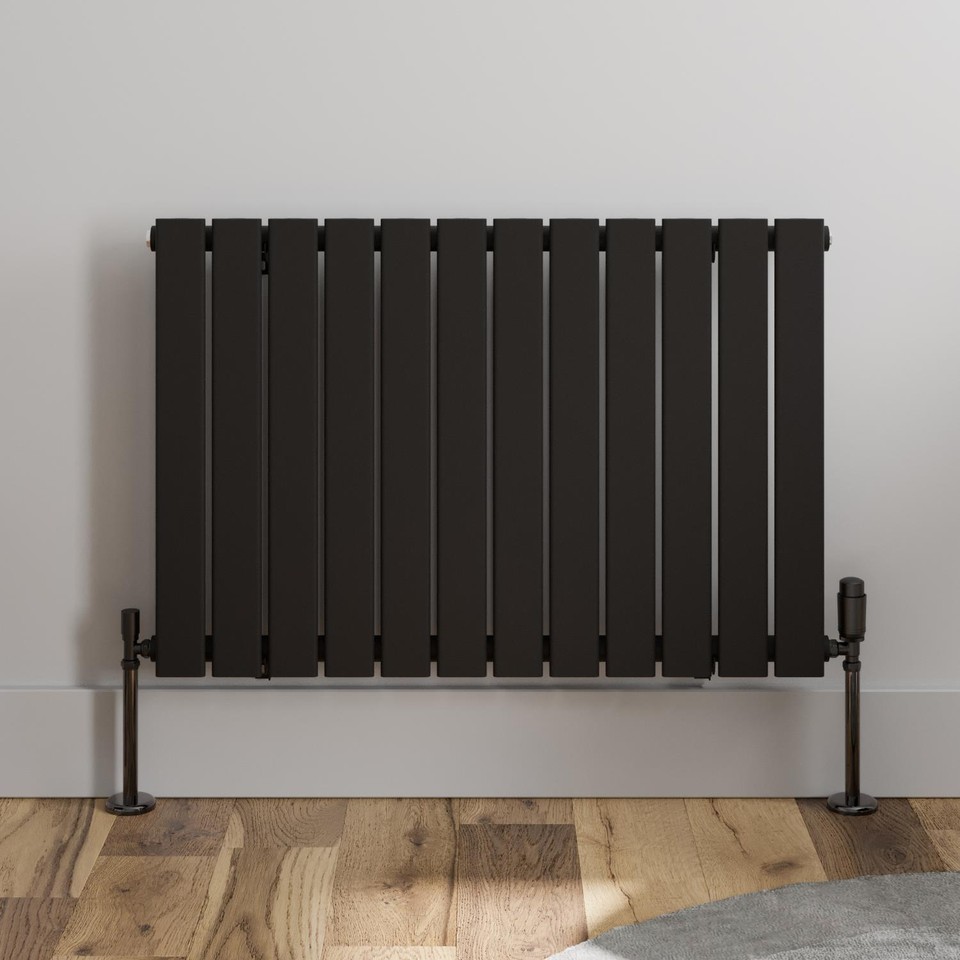 Black Designer Radiator Vertical Horizontal Flat Panel Oval Single ...