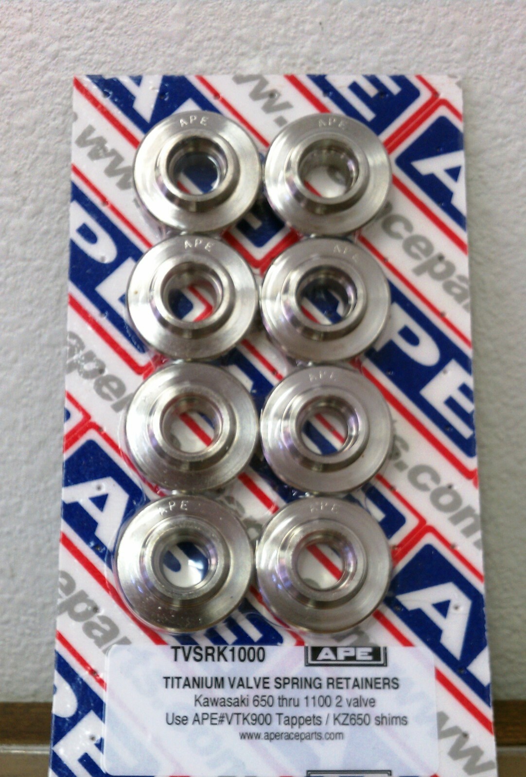 APE TVSRK1000 TITANIUM SHIM UNDER VALVE SPRING RETAINERS KZ1000 GPZ1100 ...