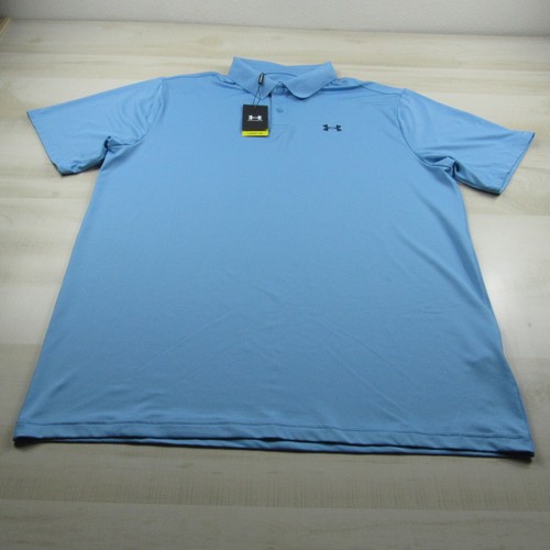Under Armour Polo Shirt Men 2XL XXL Tall 2XLT Blue Playoff Performance ...