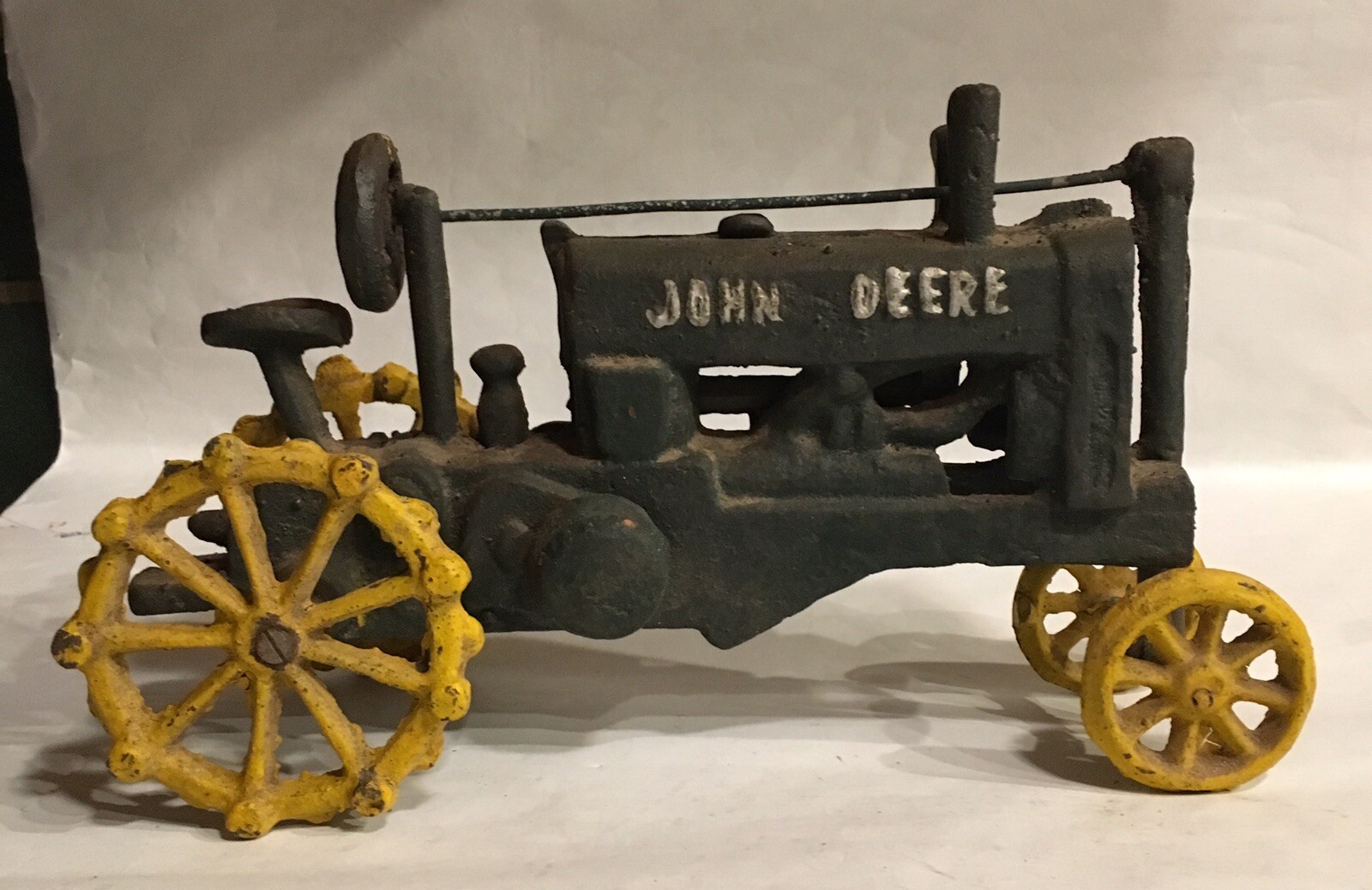 Vintage John Deere Reproduction Cast Iron Toy Tractor 11” | eBay