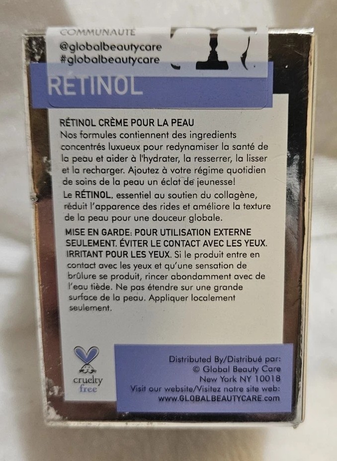Global Beauty Care Retinol Skin Cream 1.7 Oz Anti-Aging NEW SEALED BOX ...