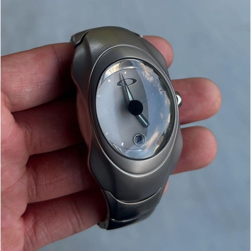 Oakley Time Bomb Watch Silver Auto Quartz Box Manual Stand Partial ...
