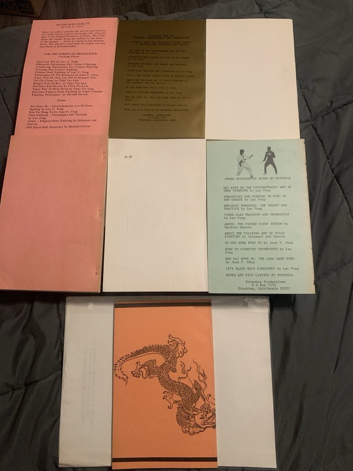 Martial arts Paper Books Arnis Kuan Shu Kung Fu Silat Fong Stick ...