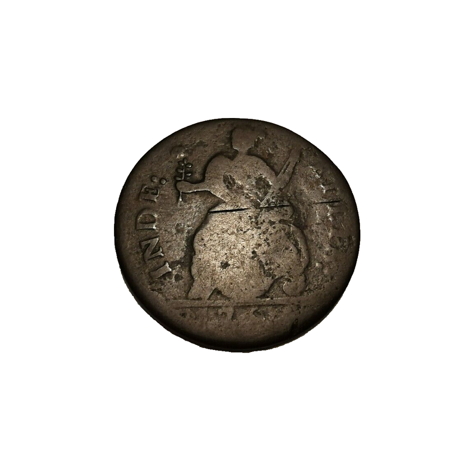 1785 US CONNECTICUT 1/2 Penny Cooper Coin "Mailed Bust Right" M3.4-F.2 ...