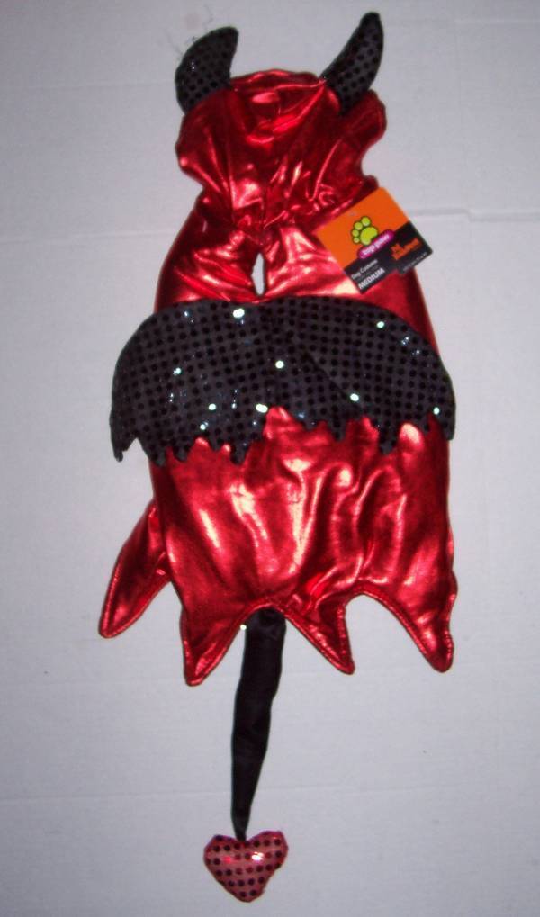 NWT Shiny Red Devil Dog Costume Size Medium Halloween | eBay