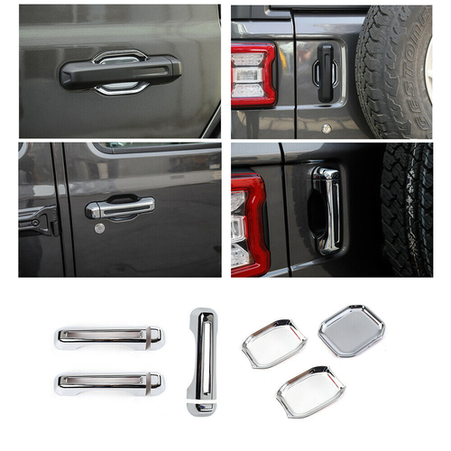 Handle Shell Door Bowl Cover Trim For Jeep Wrangler JL/ JT 18+ Chrome ...