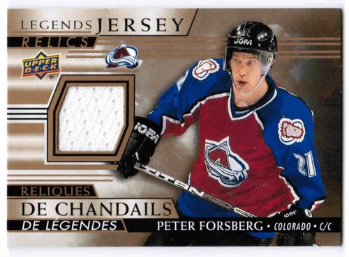 2023 UPPER DECK TIM HORTONS LEGENDS PETER FORSBERG J-PF JERSEY RELICS ...