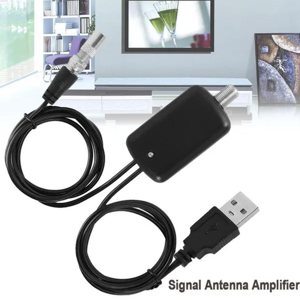 Digital TV Antenna Amplifier Signal Booster TV High Gain Channel Boost ...