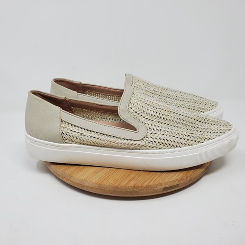 Steven by Steve Madden Katia Womens 10 Sneakers Beige Raffia Slip On ...
