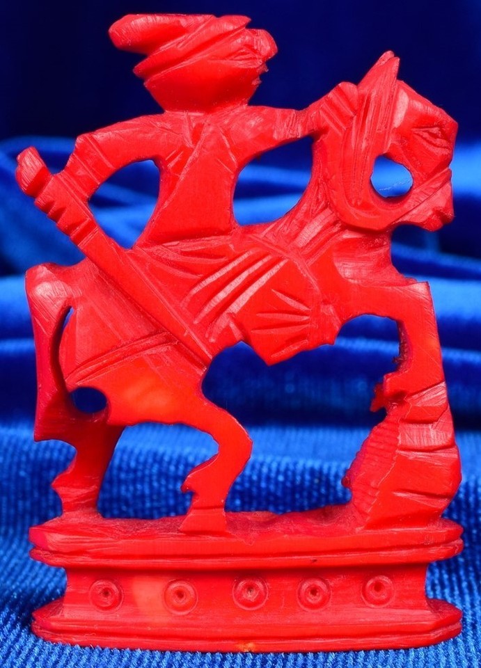 Fine Carved Bos Taurus Bovine Bone 1-7/8" Chess Piece Mounted Chinese ...