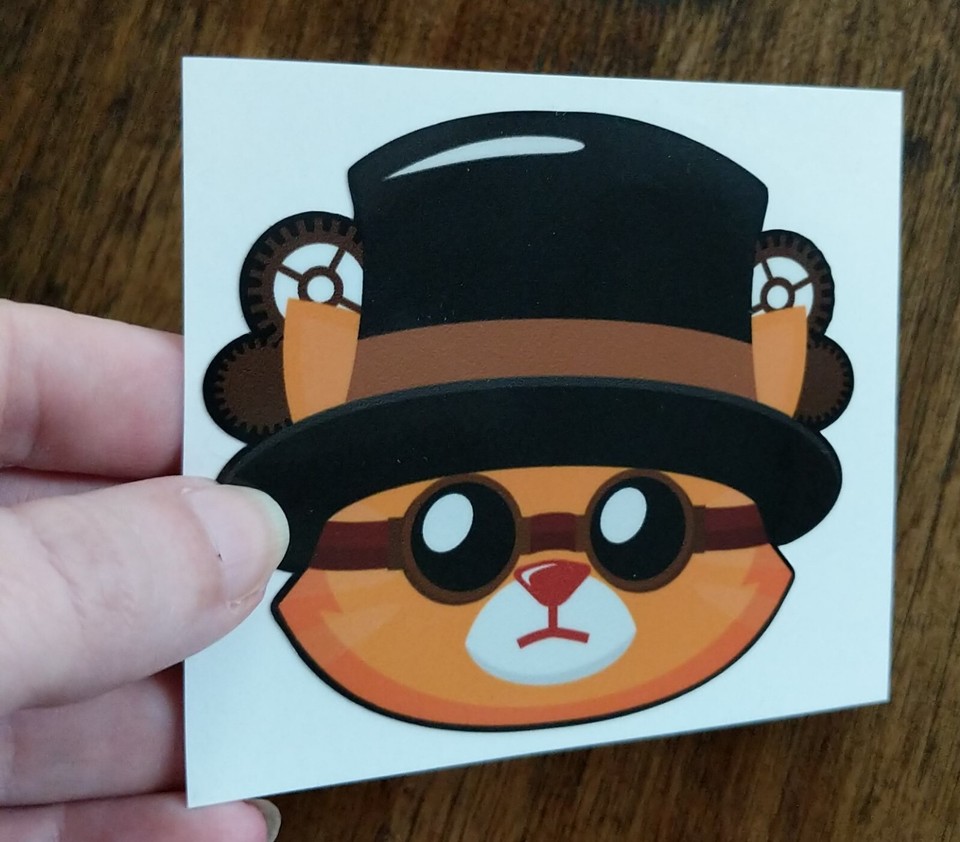 3.5" Steampunk Cat Decal Vinyl Sticker Kitty Hat Glasses Steam Punk ...