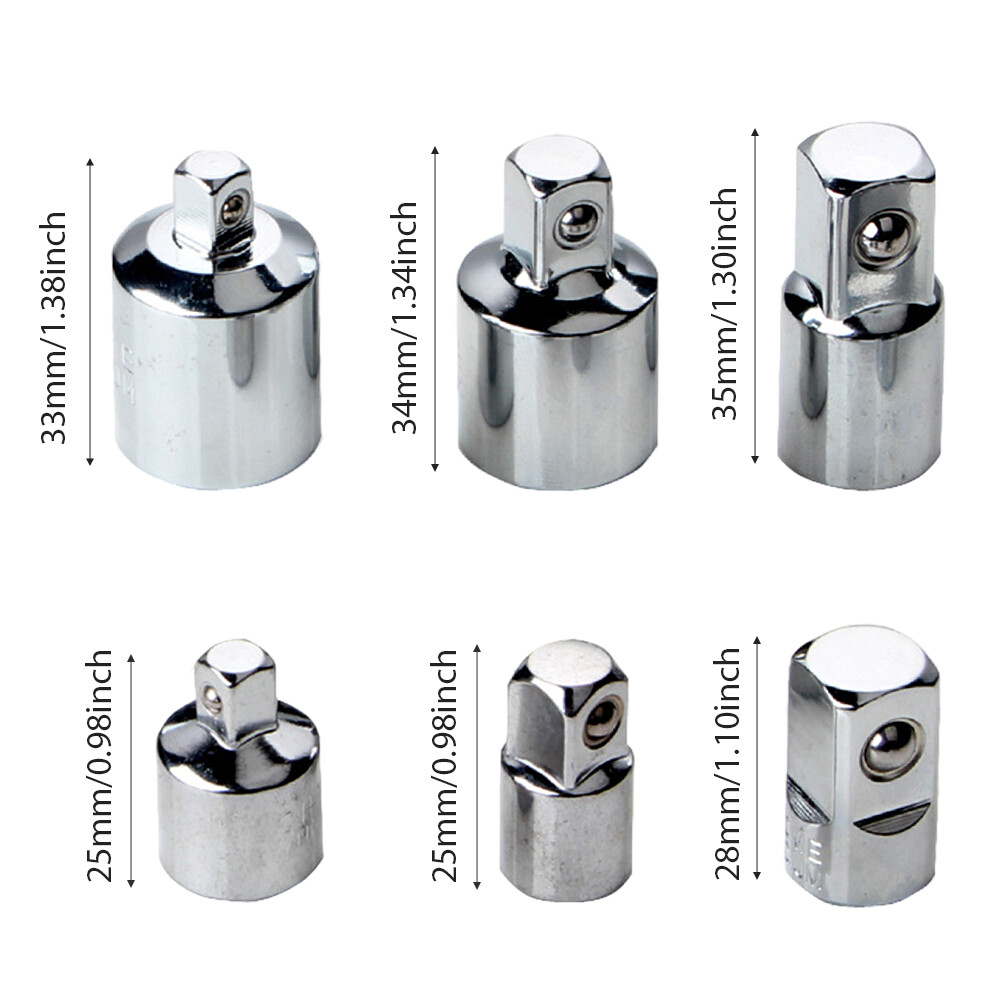 6pcs For Drill Heavy Duty Construction Ratchet Wrench Socket Adapter ...