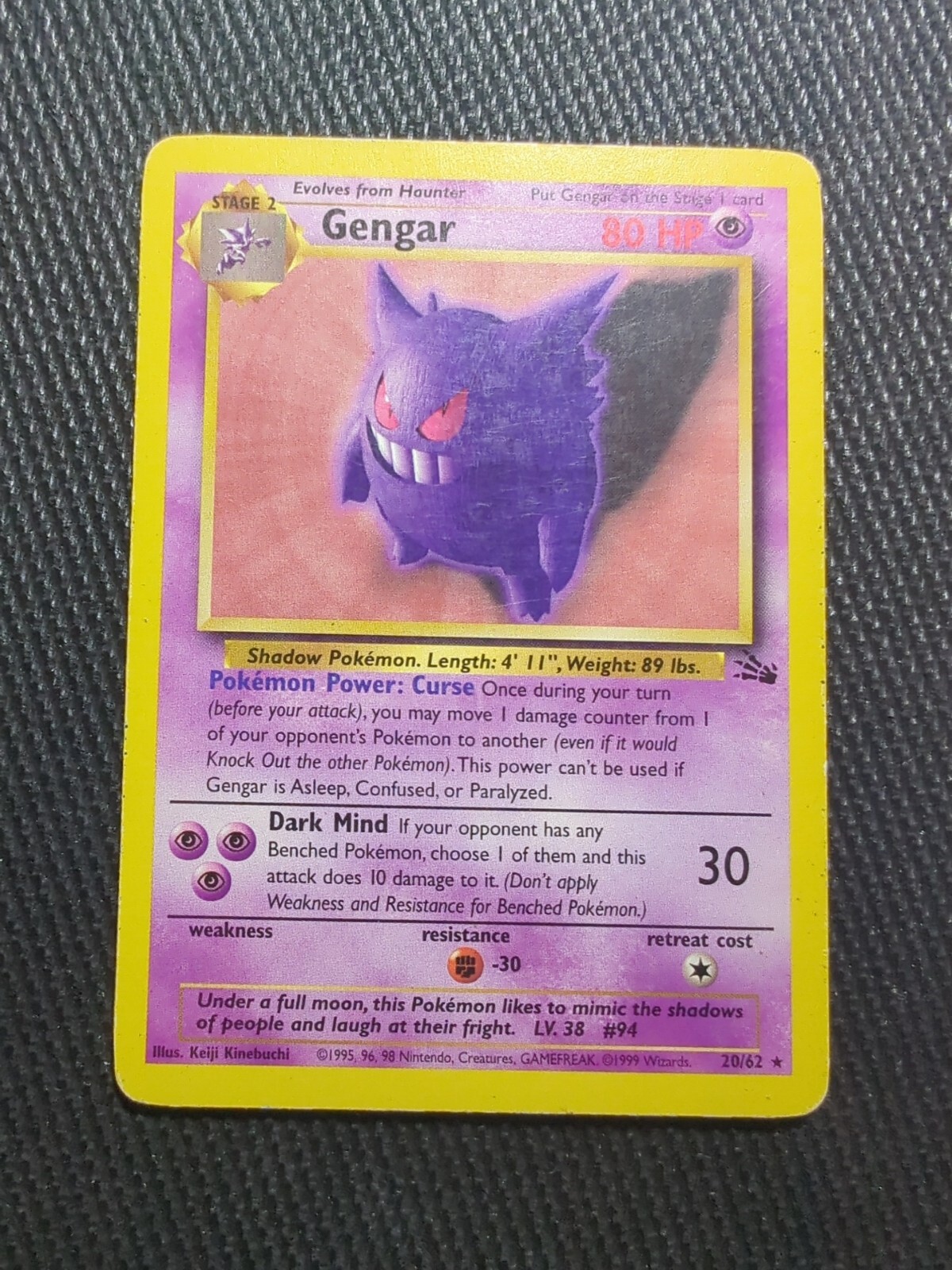 Pokémon TCG Gengar Fossil 20 Regular Unlimited Rare | eBay
