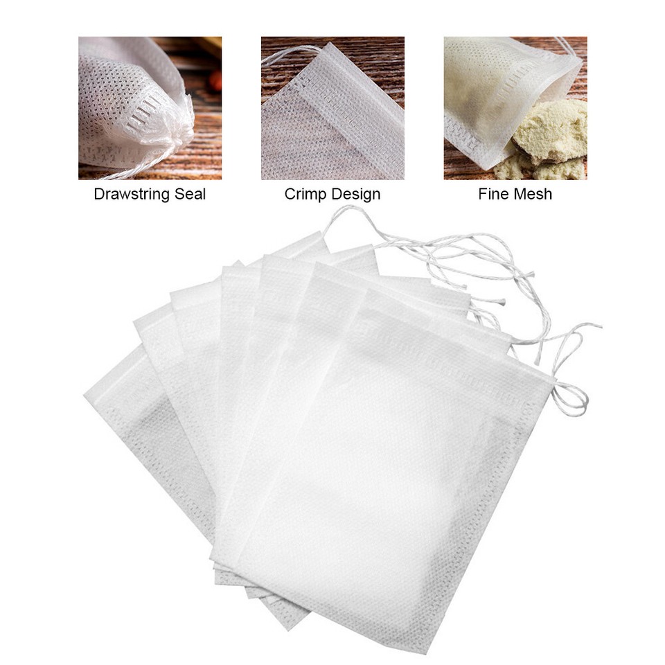 100 Pcs Disposable Tea Bags Useful Non-woven Fabric Tea Infuser Bags ...