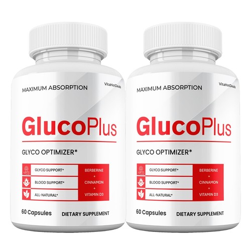 GlucoPlus Blood Optimizer Capsules, Max Strength, Gluco Plus Pills (2 ...