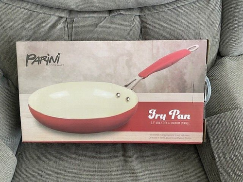 Parini FRY PAN 9.5 " Ceramic Non-Stick Aluminum Enamel - Red | eBay