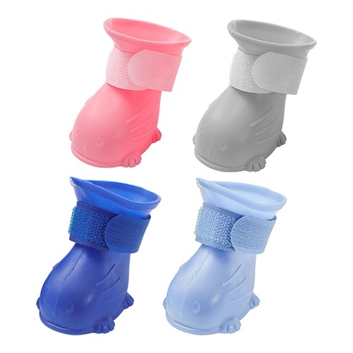 4PCS Cat Dog Shoe Boots Anti-Slip TPE Waterproof Walk Shoes Pet Dog ...