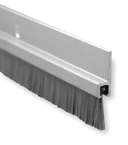 Pemko Brush Door Bottom Sweep Clear Anodized Aluminum with 0.625" Gray ...