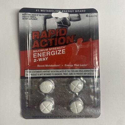 Rapid Action 2 Way Energy Boost Metabolism 10 Packs 40 Pills FREE SHIP ...