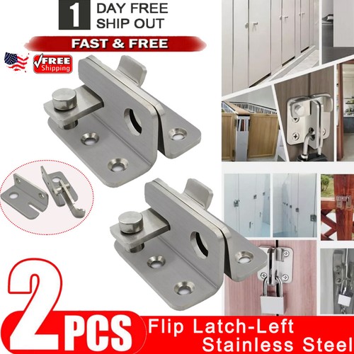 2PCS Flip Latch Thickened Heavy Duty Hasp Safety Sliding Door Lock Gate ...